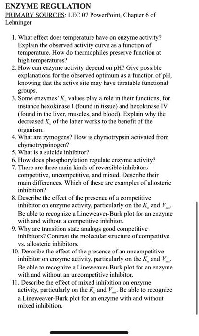 enzyme regulation primarysources lec 07 powerpoint chapter lehninger ...