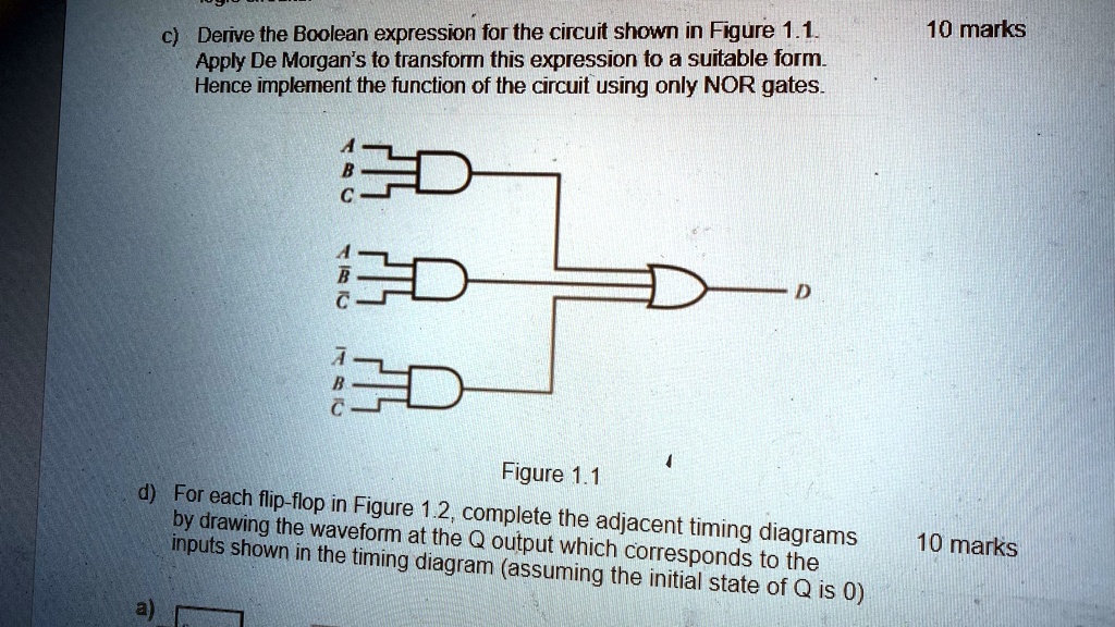 SOLVED: Q12 c Derive the Boolean expression for the circuit shown in ...