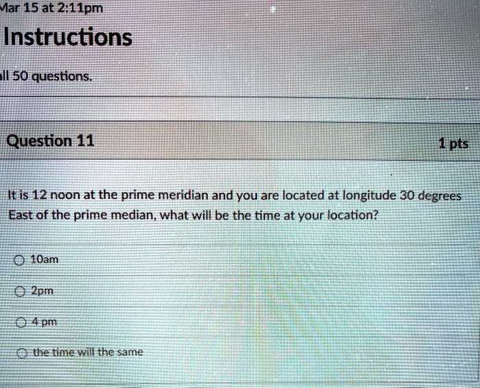 SOLVED: Mar 15 at 2.11pm Instructions Il 50 questions Question 11 1pts ... SOLVED: Mar 15 at 2.11pm Instructions Il 50 questions Question 11 1pts ...