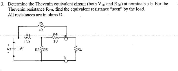 3 determine the thevenin equivalent circuit both vt and rrh at ...
