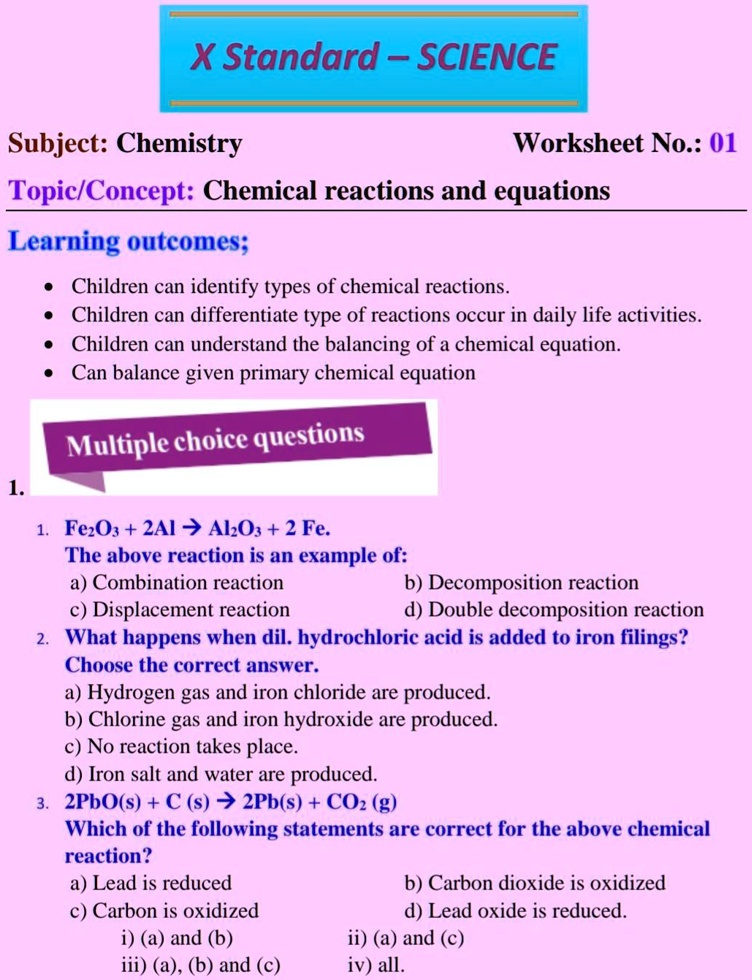 SOLVED: Please solve this 1st question and 3rd question X Standard ...
