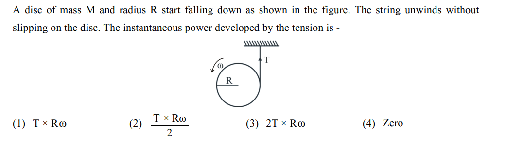 a disc of mass m and radius r start falling down as shown in the figure ...