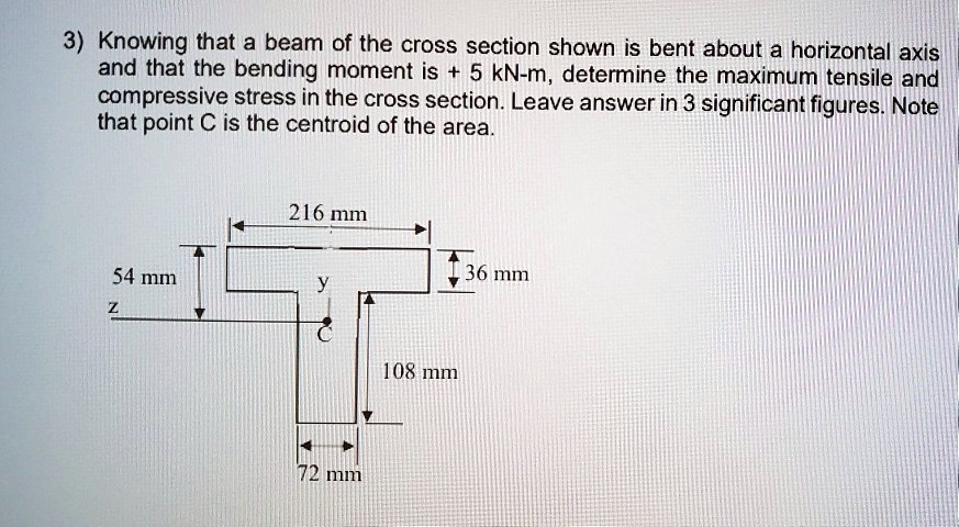 [GET ANSWER] 3 knowing that a beam of the cross section shown is bent ...