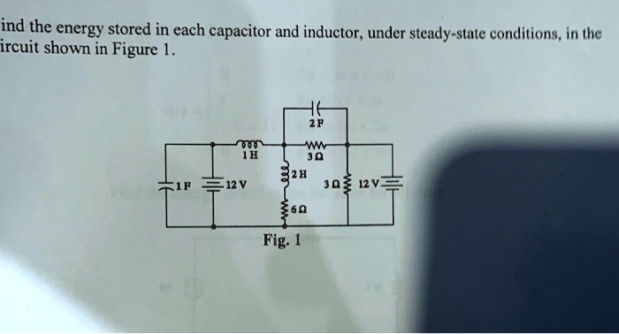 Solved Find The Energy Stored In Each Capacitor And Inductor Under Steady State Conditions In