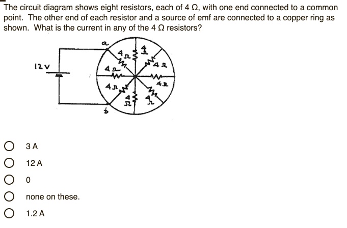 SOLVED: 'The circuit diagram shows eight resistors each of 4 0, with ...