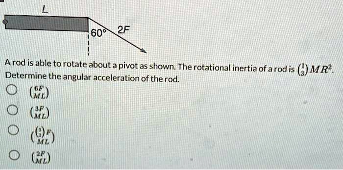SOLVED: Texts: 600 2F A rod is able to rotate about a pivot as shown ...
