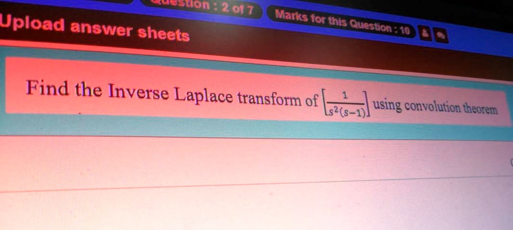 Find the Inverse Laplace transform of [(1)/(s^2(s-1))] using convolution theorem