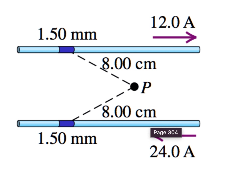 SOLVED: Two parallel wires are separated by a distance of 5.00 cm and carry currents in opposite ...