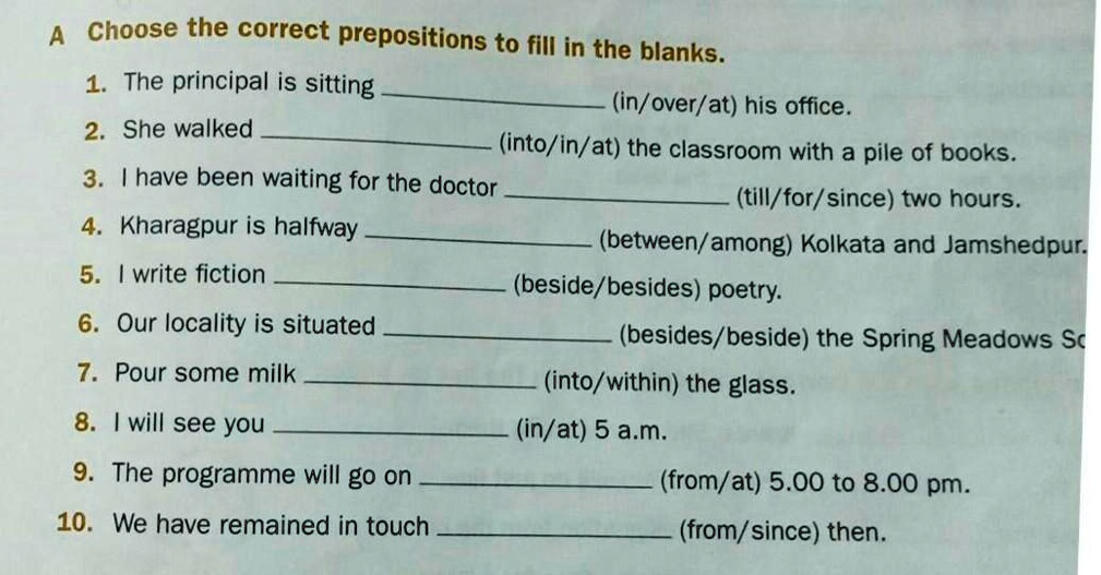 SOLVED: Up starting two pages are Prepositions: Simple and Complex, and ...