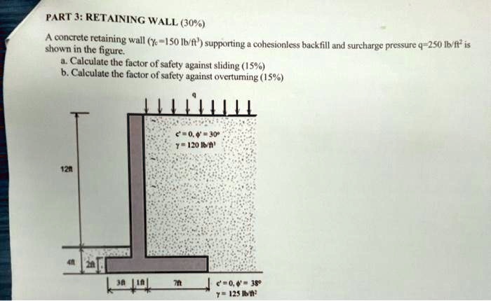 texts part 3 retaining wall 30 shown in the figure a calculate the ...