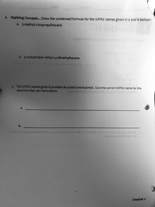 applylng conceptsdraw the condensed formula for the iupac names given in j and b below 3methyl 2 ...
