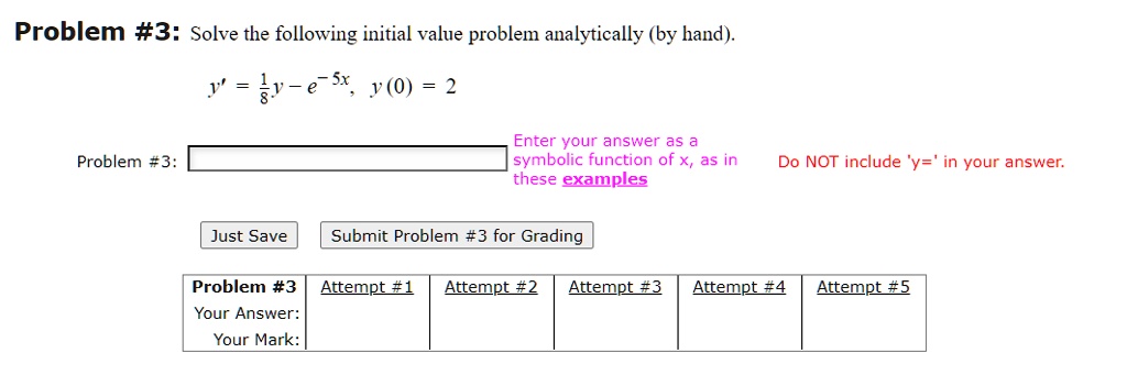 Solvedproblem 3 Solve The Following Initial Value Problem 3596