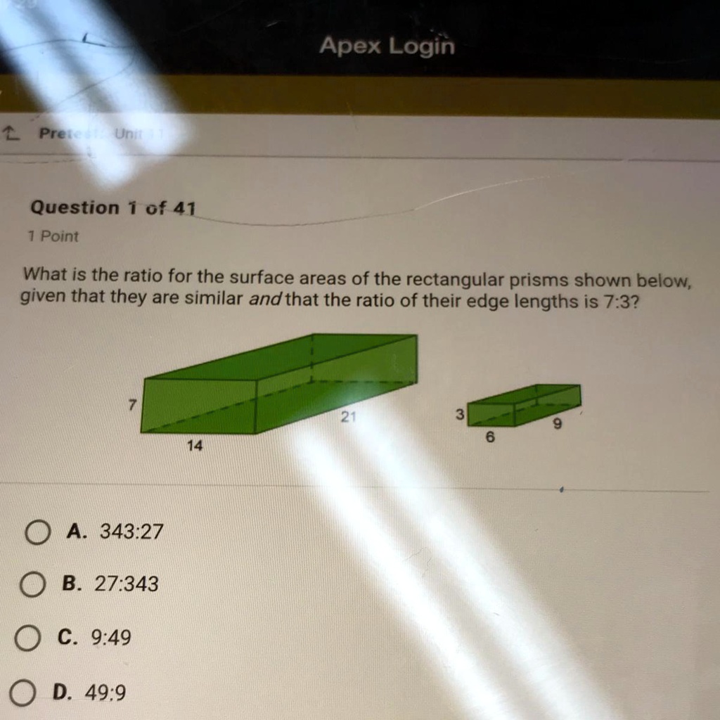 SOLVED: 'What is the ratio for the structure areas of the rectangular ...