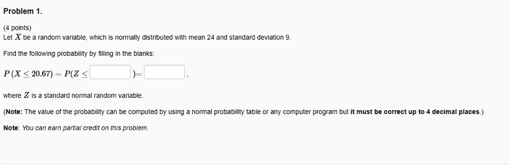 Solved Problem 1 4 Points Let Xbe Random Variable Which Is Normally 4497