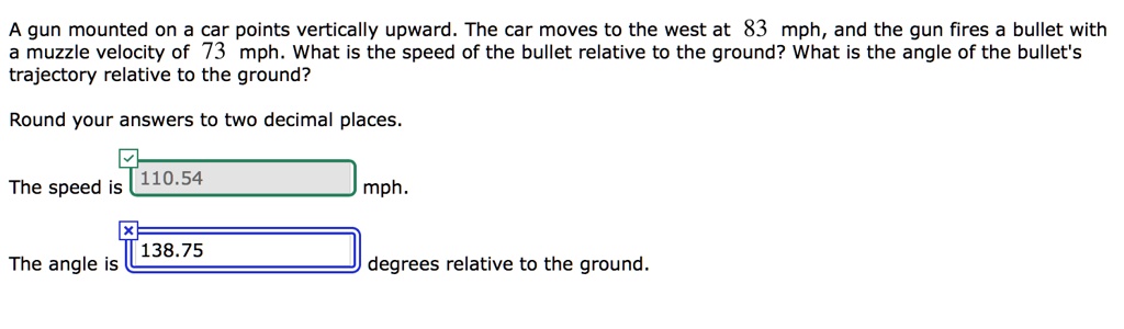 SOLVED: A gun mounted on a car points vertically upward: The car moves ...