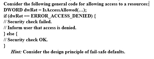 SOLVED: Explain the security flaw in this program. Consider the ...