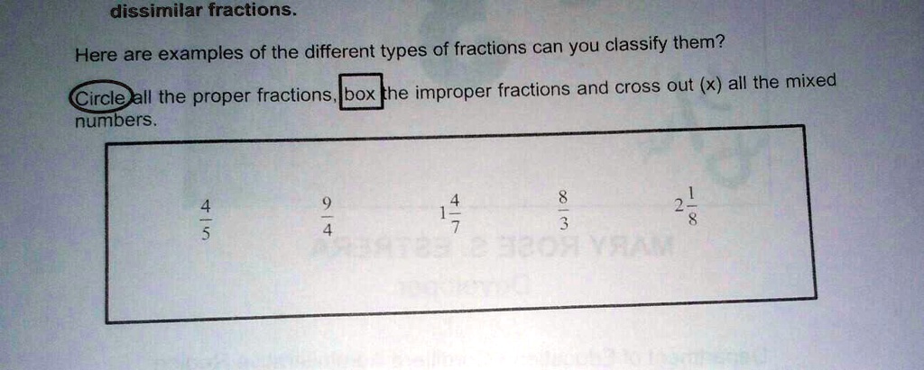 dissimilar fractions. Here are examples of the different types of ...