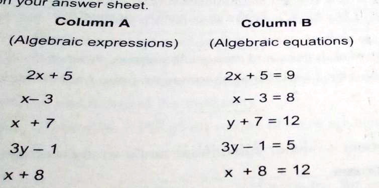 SOLVED: Activity 2. Direction: The table below shows three columns: A, B, and C. Column A ...