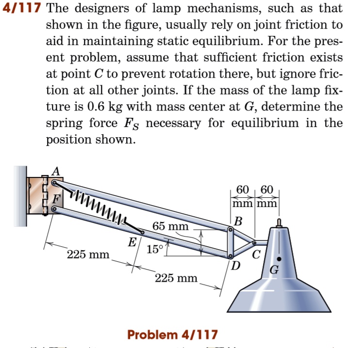 4/117 The designers of lamp mechanisms, such as that shown in the ...