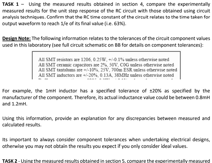 SOLVED: TASK 1 - Using the measured results obtained in section 4 ... SOLVED: TASK 1 - Using the measured results obtained in section 4 ...