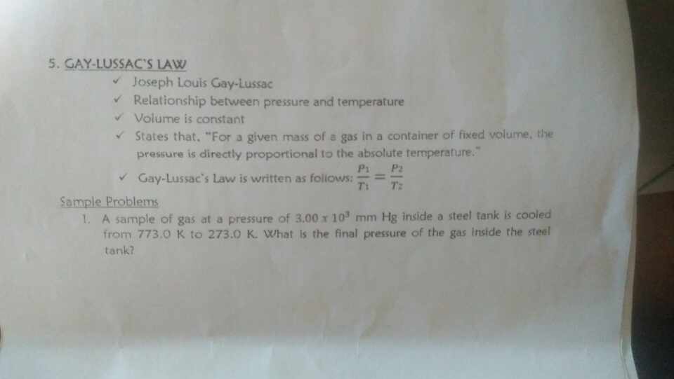 5. GAY-LUSSAC'S LAW Joseph Louis Gay-Lussac Relationship between ...