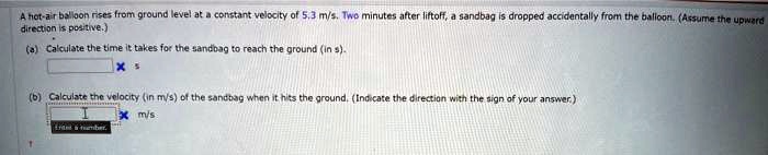 SOLVED:hat-a r beloon Necs (rom grount direclon DEuvet conat Vciccin ...