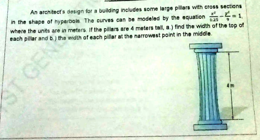 An architect's design for a building includes some large pillars with ...