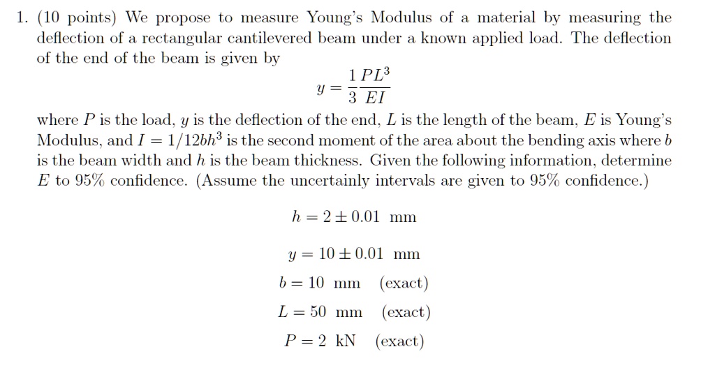 SOLVED: We propose to measure Young's Modulus of a material by ...