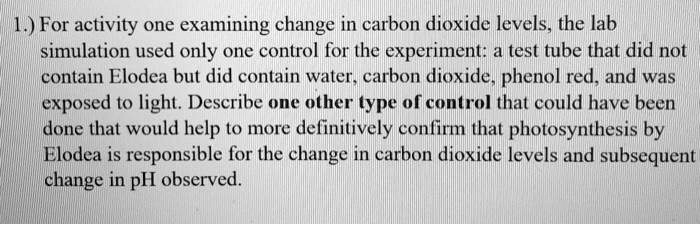 SOLVED: 1:) For activity one examining change in carbon dioxide levels ...
