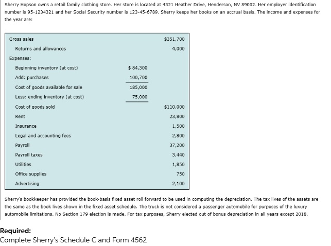 SOLVED: Sherry Hopson owns a retail family clothing store. Her store is ...