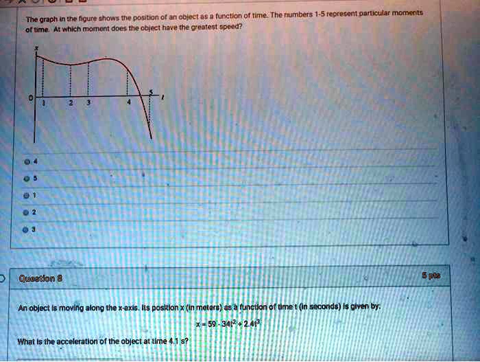 SOLVED: The graph in the figure shows the position of an object as a ...