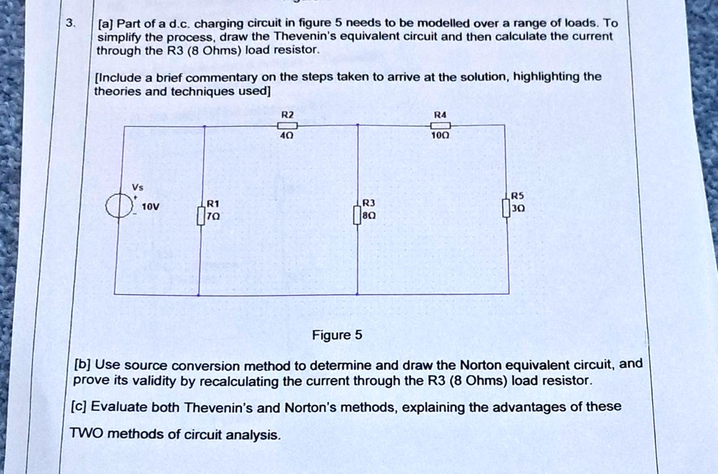 3. [a] Part of a d.c. charging circuit in figure 5 needs to be modelled ...