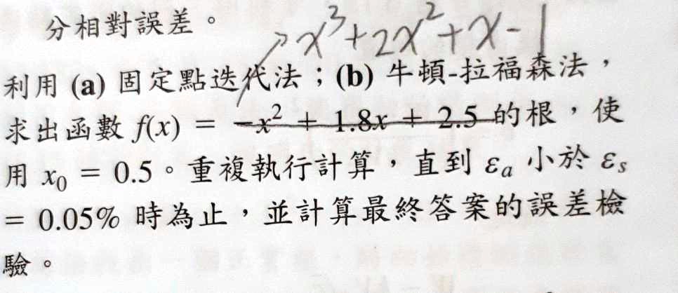 Using A Fixed Point Overlapping Method B Newton Raphson Method Find The Root Of The Function