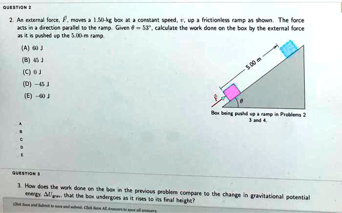 question 2 2 an extemnj force moves 5u kg box at constant speed ...