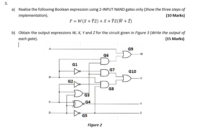 Solved A Realize The Following Boolean Expression Using 2 Input Nand 8423