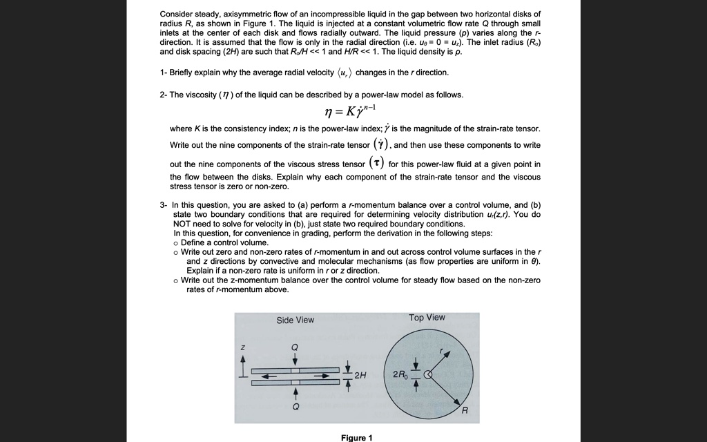 SOLVED: Need help for this question Consider steady, axisymmetric flow ...