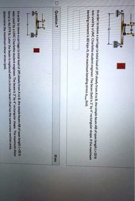 In order to move a carriage (a total load of 2P) slowly from A to B ...