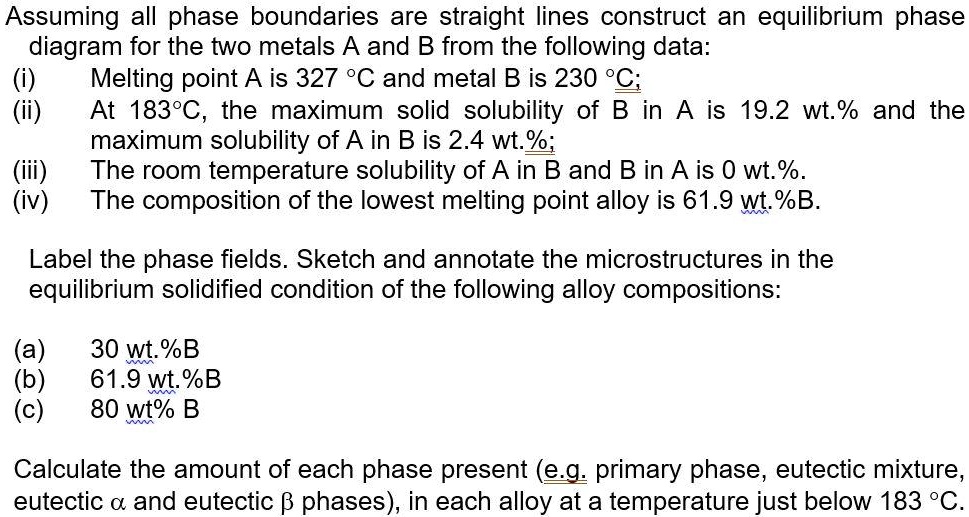 Assuming all phase boundaries are straight lines construct an ...