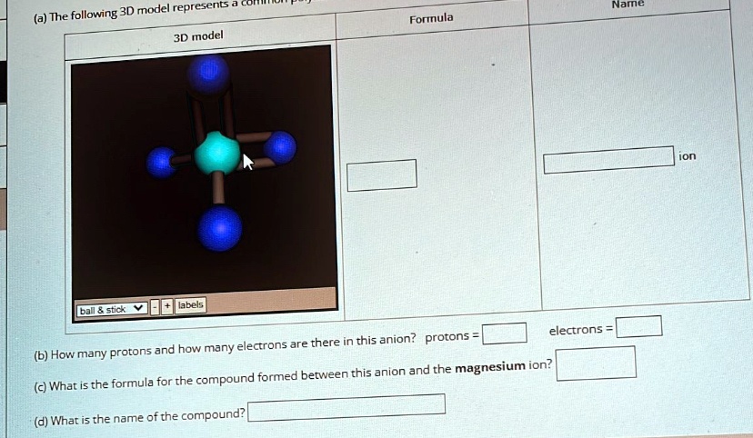 a the following 3d model represents a common polyatomic ion 3d model ...