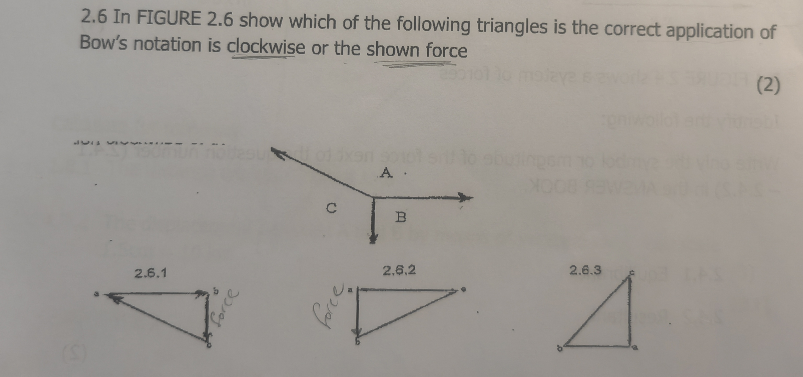 2.6 In FIGURE 2.6 show which of the following triangles is the correct ...