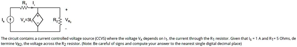 SOLVED: The circuit contains a current controlled voltage source where ...