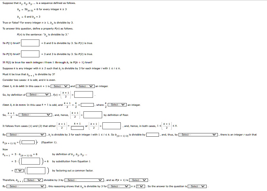 SOLVED: Suppose that b, b2, b3, ... is a sequence defined as follows ...