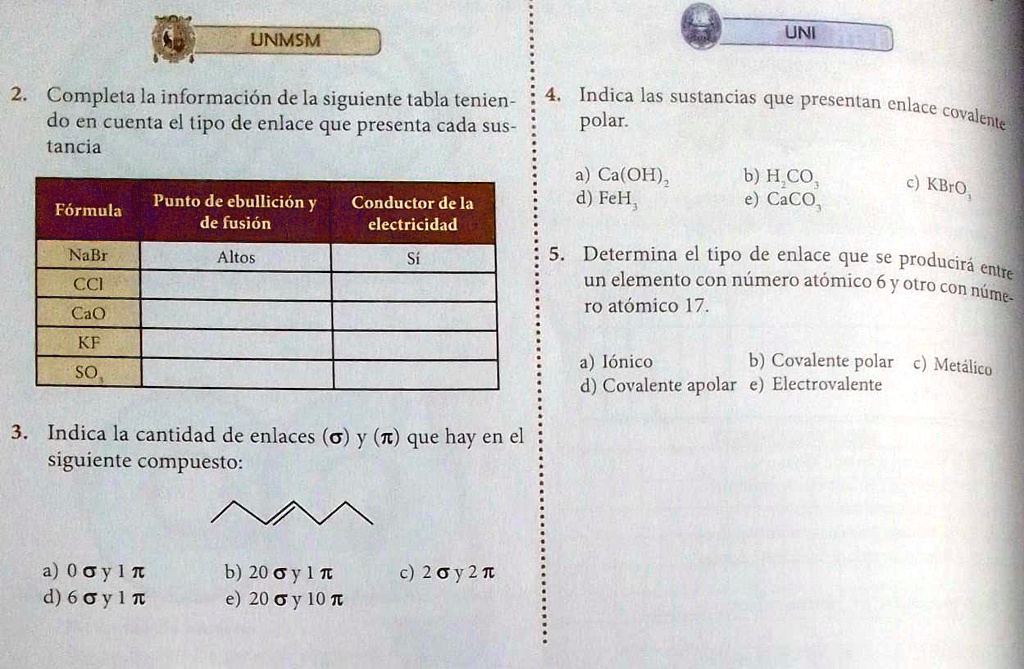 SOLVED: solo la 3,4,5 porfavor amigos es para hoy UNMSM UNI Completa la ...