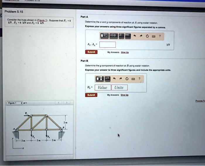 SOLVED: Problem 5.15 Consider the truss shown in Figure 1. Suppose that F = 6 kN, F = 8 kN, and ...