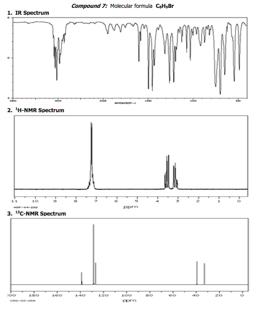 SOLVED: Compound 7: Molecular formula CaHBr IR Spectrum 1H-NMR Spectrum ... SOLVED: Compound 7: Molecular formula CaHBr IR Spectrum 1H-NMR Spectrum ...