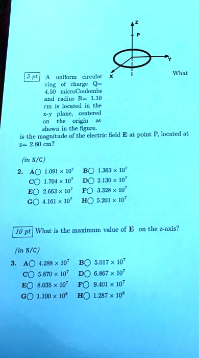 SOLVED: What is the magnitude of the electric field E at point P ...
