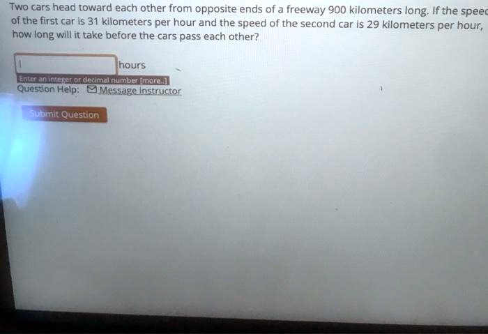 two cars head toward each other from opposite ends of a freeway 900 ...