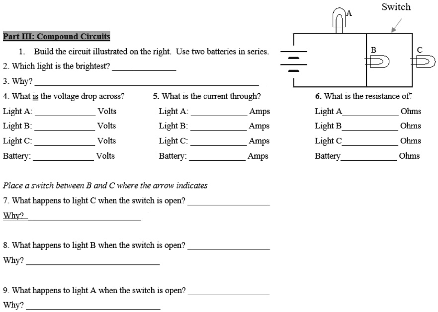 switch part i compound circuits build the circuit illustrated on the ...