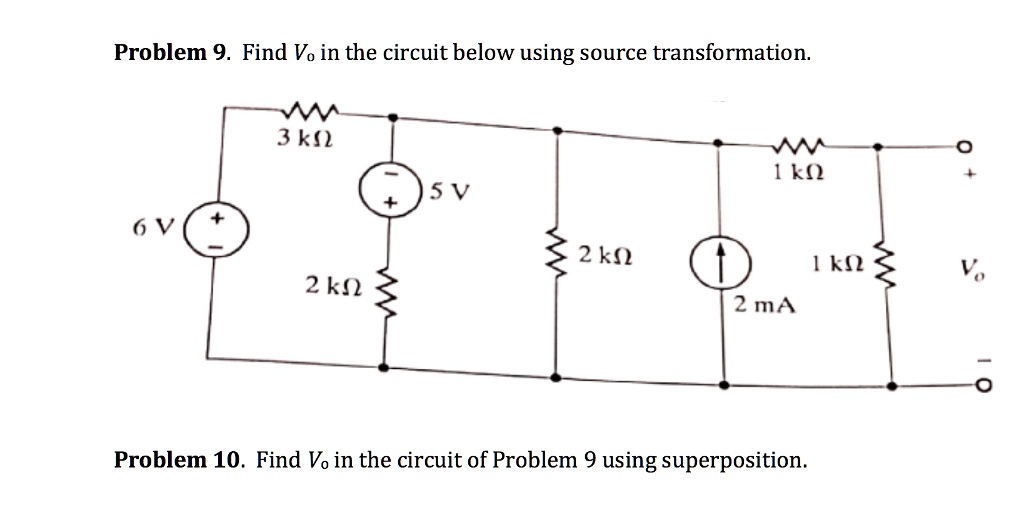 VIDEO solution: Problem 9. Find V in the circuit below using source ...