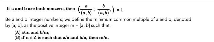SOLVED: please step by step and why If a and b are both nonzero,then a,b a,b=1 Be a and b ...